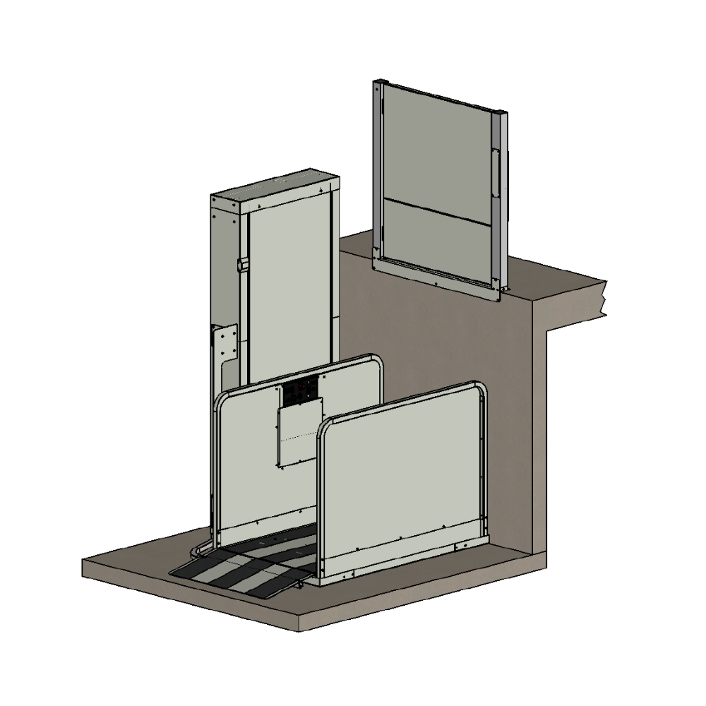 Assisted Lifting Residential Vertical Wheelchair Lift